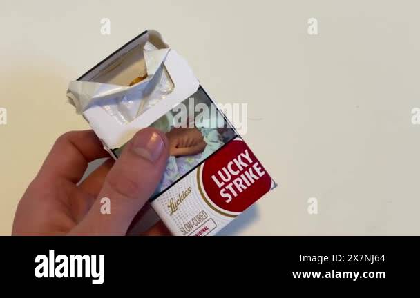 Naples, Italy - 12 May 2024: Italian Lucky Strike Hollow Filter ...