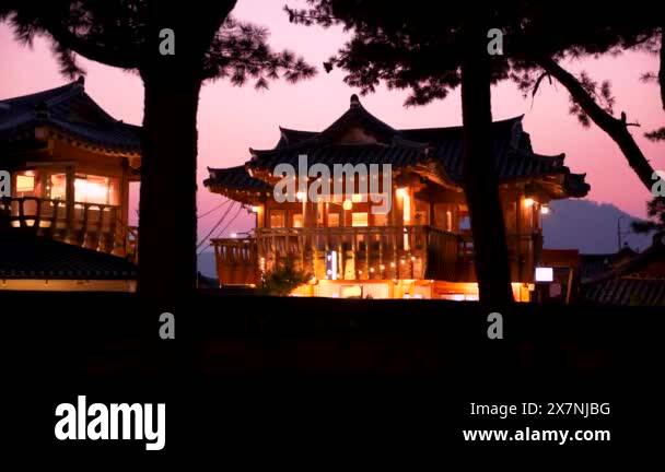 Typical Old Korean house with traditional architecture at beautiful ...