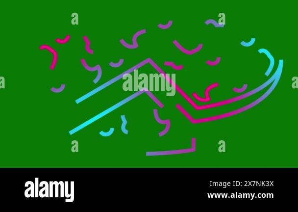 Animated colorful linear pizza is drawn. Line symbol of mushroom pizza ...