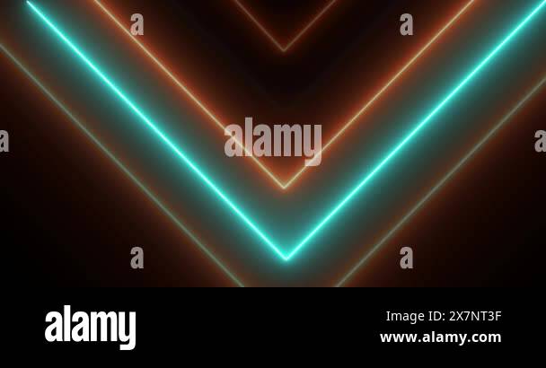 Neon arrows moving downwards illuminated neon light glowy background 4K ...