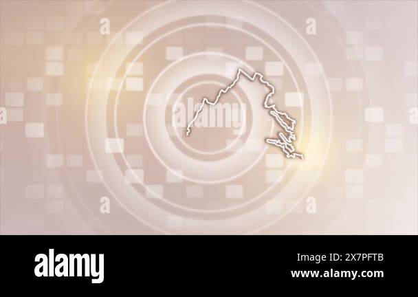 Virginia State (USA) Animated Map on Minimal Background, Multi Purpose ...