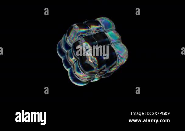 3d Transparent rotating glossy meta cube with dispersion effect ...