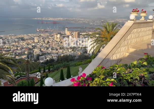 Haifa, Israel, June 26, 2024 : view from the Louis Promenade on Mount ...