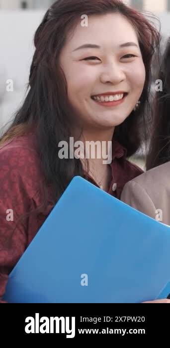 University students talking and having fun together after having ...