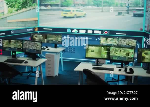 Empty government agency oversees public safety through traffic surveillance on CCTV security ...