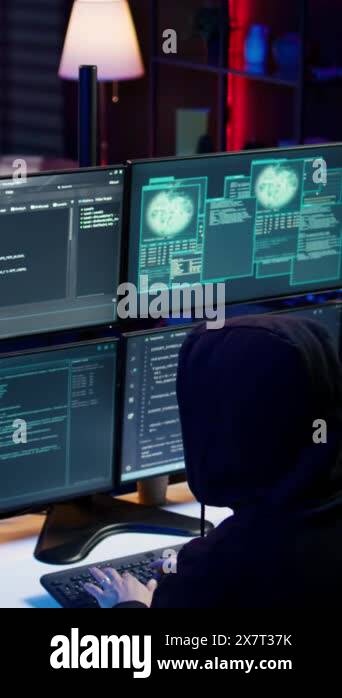 Vertical video Cybercriminal coding, developing zero day exploit undetectable by antivirus ...