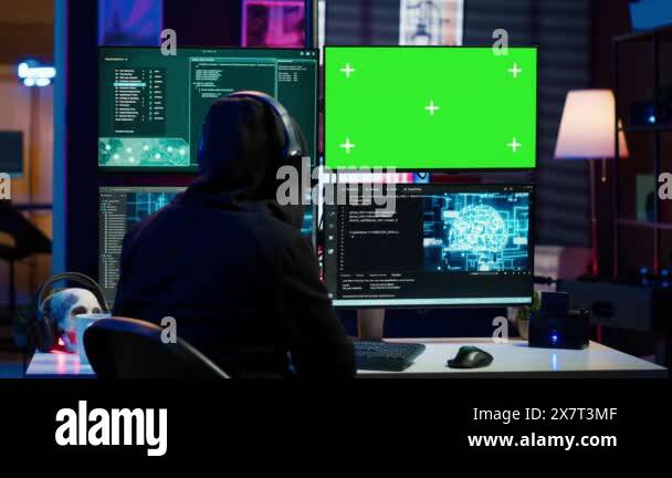 Cybercriminal Using Ai Machine Learning And Isolated Screen Pc To Develop System Exploits 