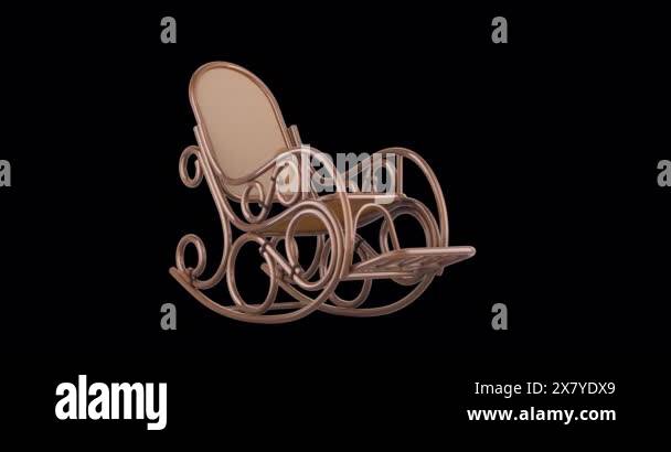 Rocking chair, rocker animation seamlessly loopable. 3D rendering ...