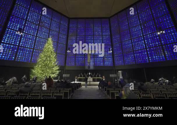 December 27, 2023. Berlin, Germany. Kaiser-Wilhelm-Gedachtniskirche evangelical church in Berlin ...