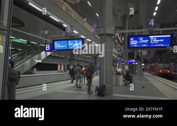 December 24, 2023. Berlin, Germany. Berlin hauptbahnhof gleis. Berlin ...