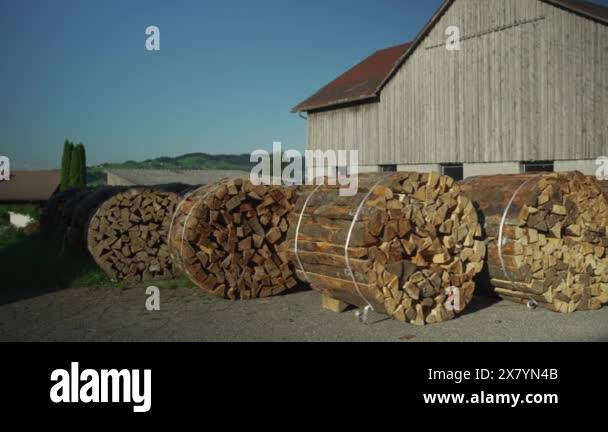 Split hardwood bundled firewood Stock Videos & Footage - HD and 4K ...