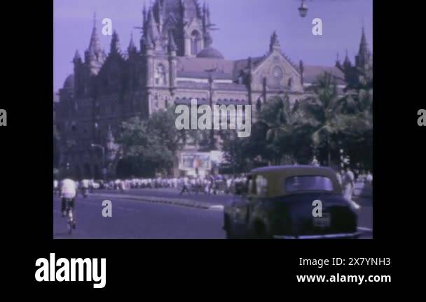Mumbai, India May 1969: Vintage footage of Mumbai cityscape showcasing ...