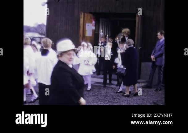 Remagen, Germany may 1967: Vintage footage of a Christian first ...