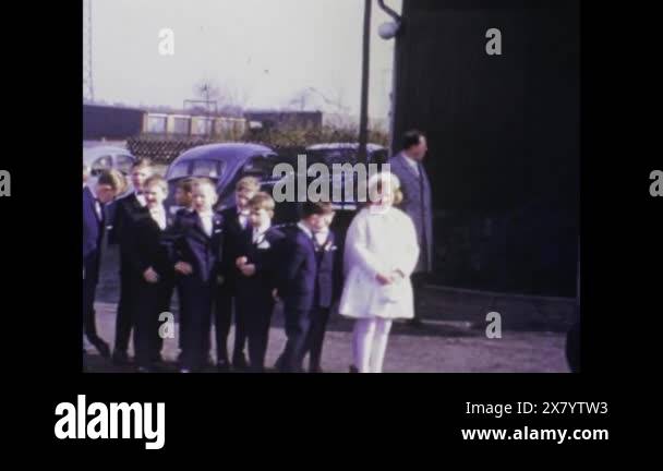 Berlin, Germany may 1967: Vintage footage of children in elegant attire ...