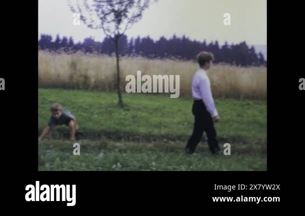 Berlin, Germany may 1967: Vintage footage of a grandfather and ...