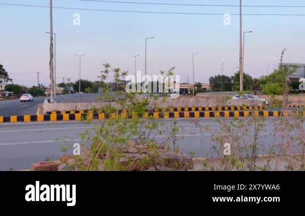View of traffic on main road in city Lahore of Pakistan on May 2, 2024 ...