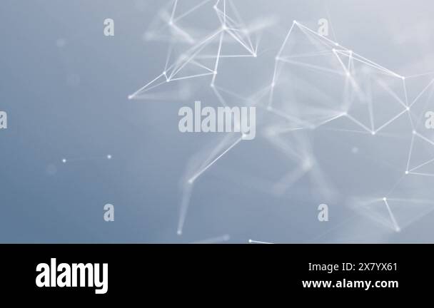 Looping airy abstract connection of dots and lines on a light blue ...