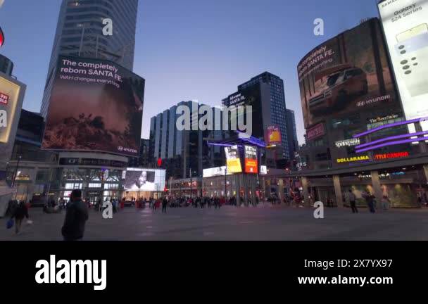 Yonge Dundas Square at Toronto downtown evenings view - TORONTO, CANADA ...
