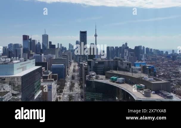 City of Toronto from above with its iconic skyline and high rise office ...