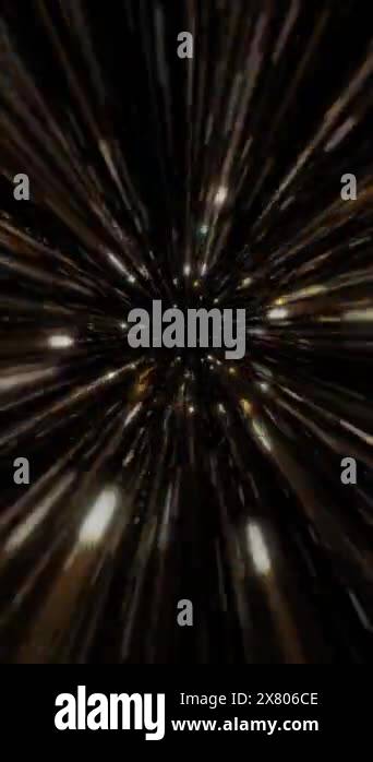 Vertical video - glowing golden stars in space background. Flying through a galaxy of gold stars ...