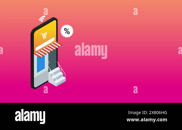 A Online shop animation with handphone concept. animation for e ...