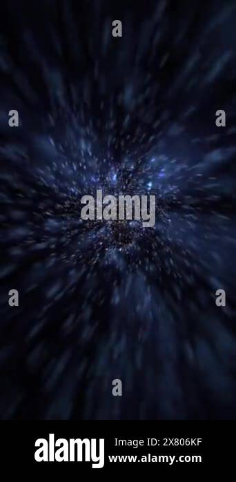 Vertical video - cosmic interstellar hyperspace motion background animation. Flying at warp ...