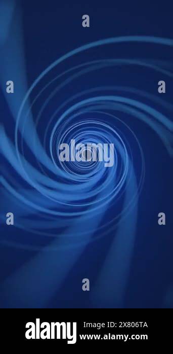 Vertical video - a spinning spiral of glowing blue light beams. Full HD and looping abstract ...
