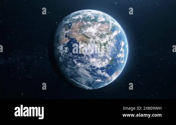 4k 60fps Planet earth orbital animation with realistic geography ...