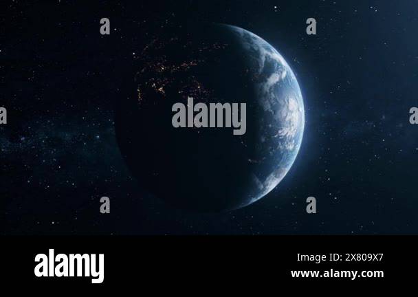 4k 60fps Planet earth orbital animation with realistic geography ...