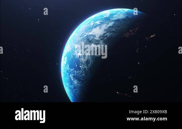4k 60fps Planet earth orbital animation with realistic geography ...