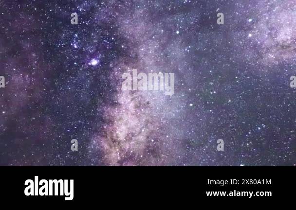 Purple blue background, abstract flight in the universe, space looped ...