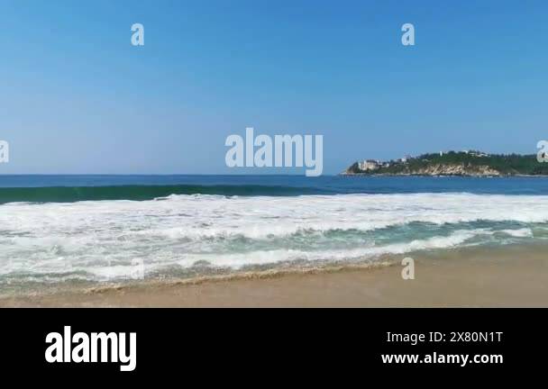 Extremely high huge big powerful surfer waves on the tropical beach in ...