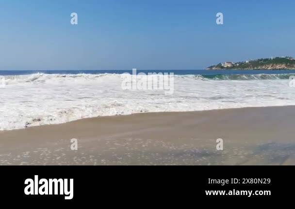 Extremely high huge big powerful surfer waves on the tropical beach in ...