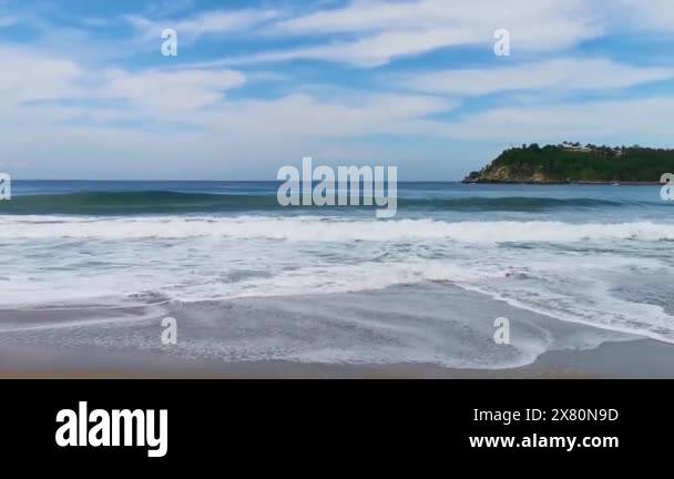 Extremely high huge big powerful surfer waves on the tropical beach in ...