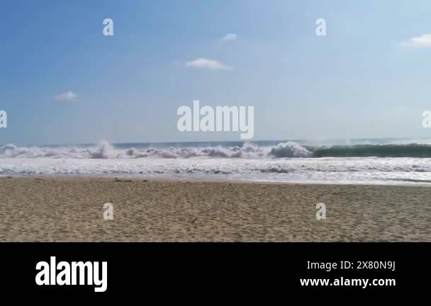 Extremely high huge big powerful surfer waves on the tropical beach in ...