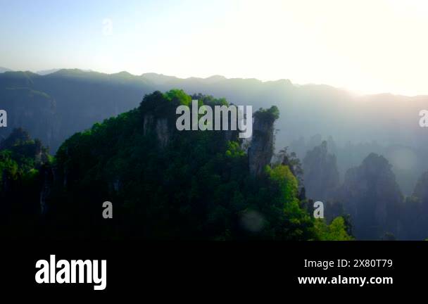Famous tourist attraction of China - Zhangjiajie stone pillars cliff ...