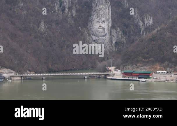 Dubova, Romania - March 14, 2024: Giant Rock Sculpture of Decebalus ...