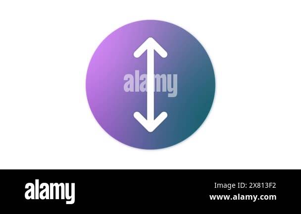 A gradient circle icon with a vertical double-headed arrow in the center, symbolizing resize or ...