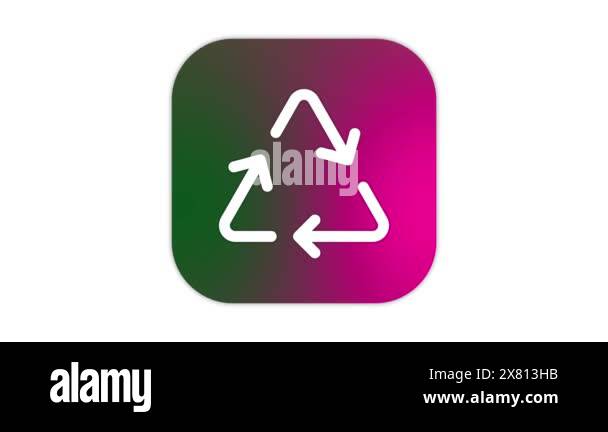 A white recycling symbol with three arrows forming a triangle on a ...
