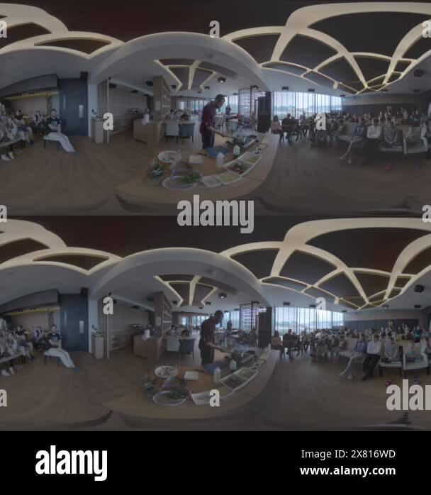 This 360-degree video takes you inside a modern office where a cooking ...