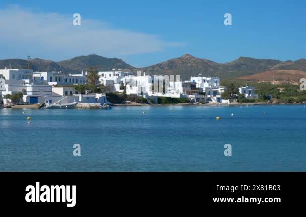POLLONIA, GREECE - MAY 24m 2019: The beach and fishing village of ...