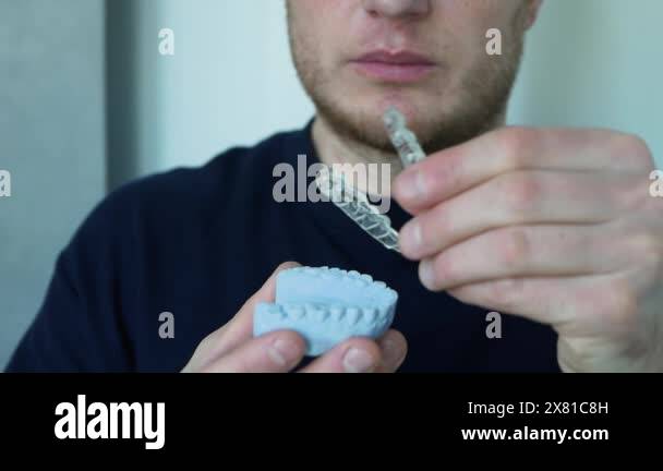 Demonstration of a dental aligner. Aligners for correcting the position ...