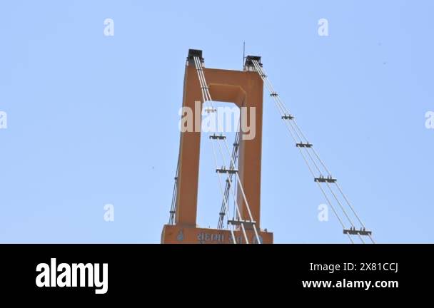 Sudama Bridge Dwarka, Gujarat, India, 03.30.2024. This bridge is built ...