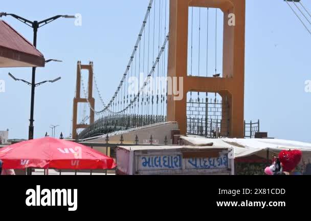 Sudama Bridge Dwarka, Gujarat, India, 03.30.2024. This bridge is built ...