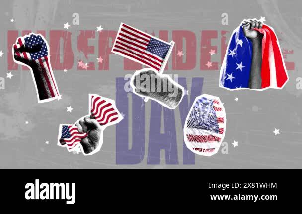 Strength in unity. Human hands and American flags, convey powerful ...