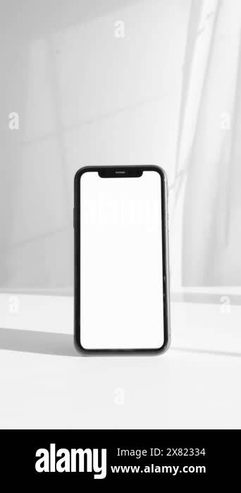 Phone blank screen template video, smartphone white screen mock-up ...