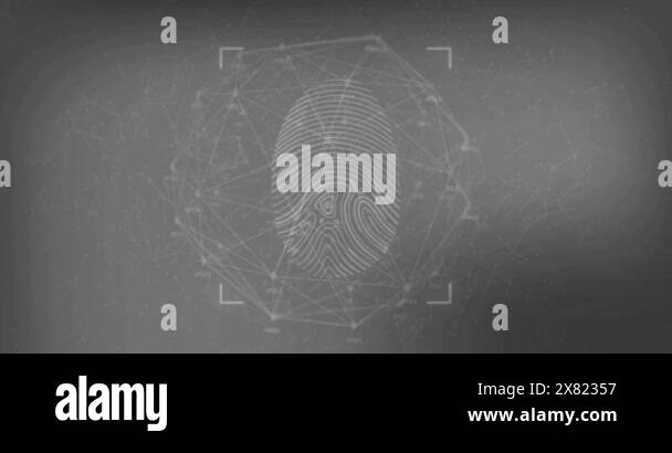 Fingerprint scan video animation. Biometric identification scanning ...
