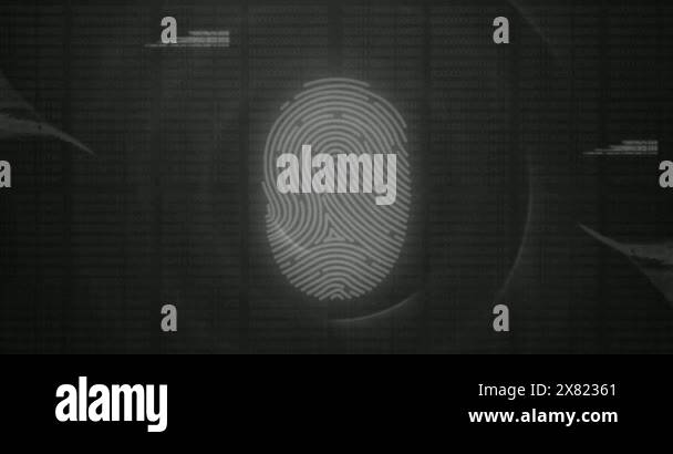 Fingerprint scan video animation. Biometric identification scanning ...