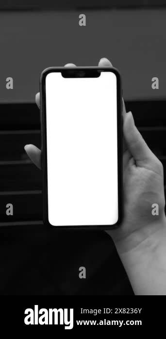 Phone blank screen template video, smartphone white screen mock-up ...