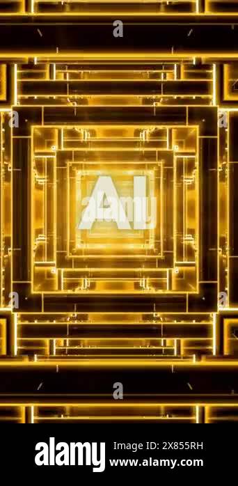 Artificial intelligence animation. Robotic system. AI Digital ...